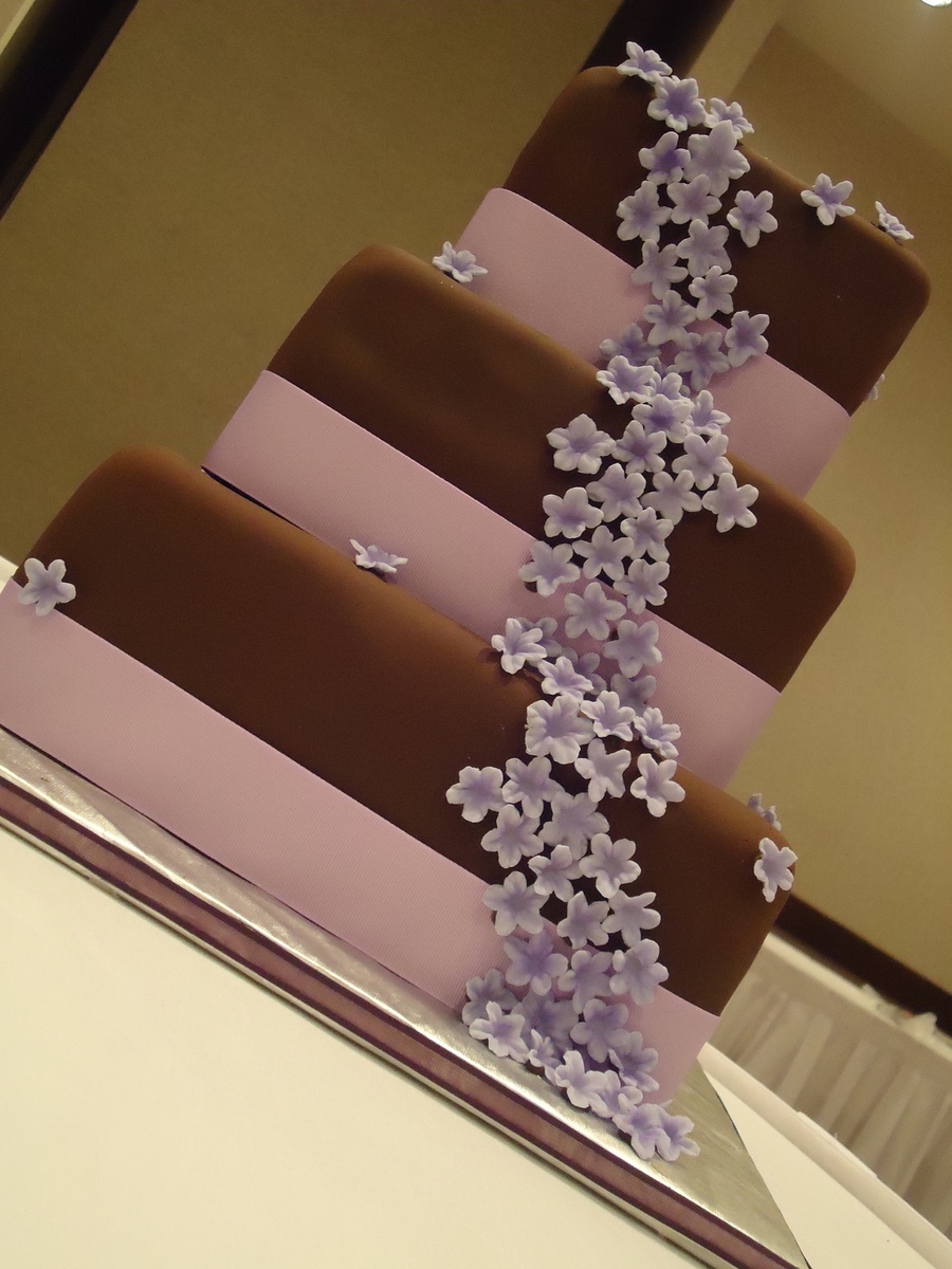 Purple Flowers/choc. - CakeCentral.com