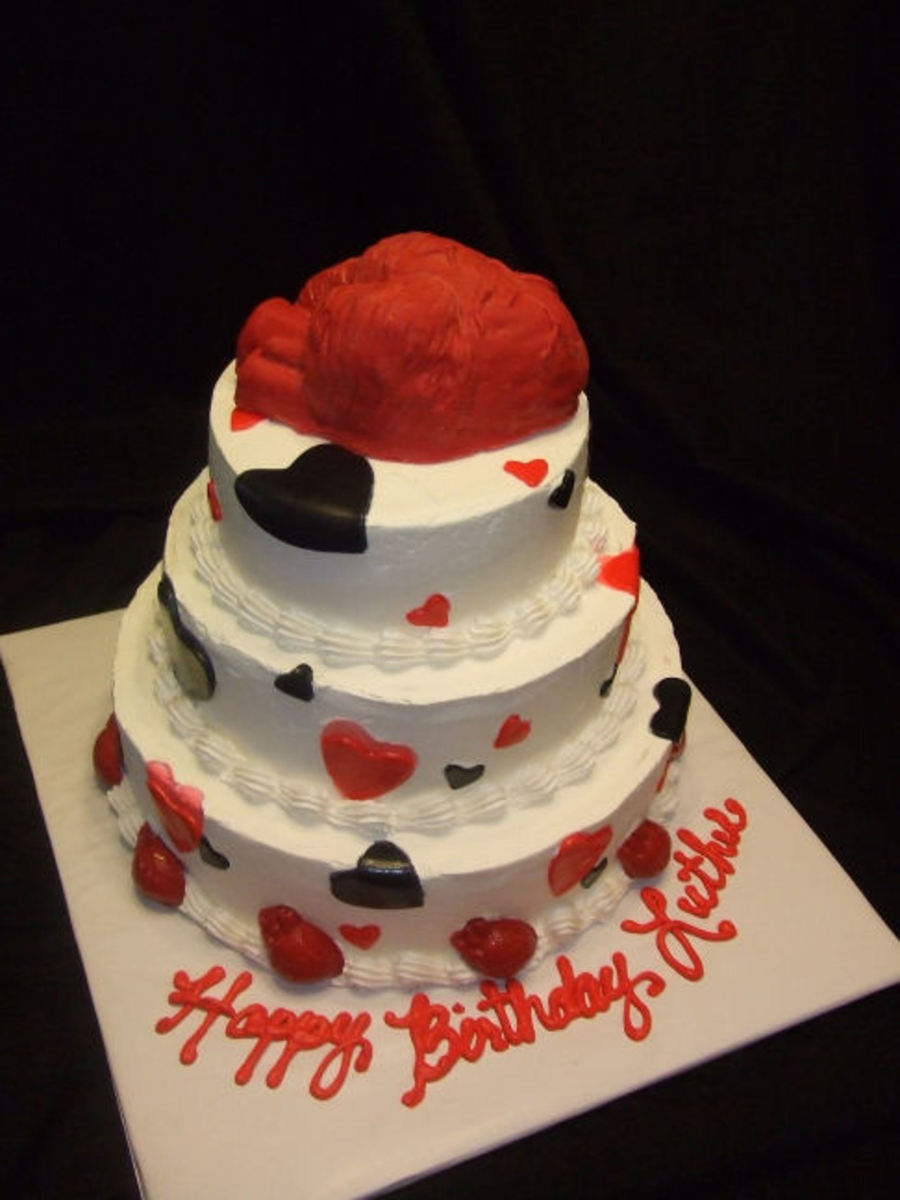 Anatomical Heart Theme Stacked Birthday Cake - CakeCentral.com