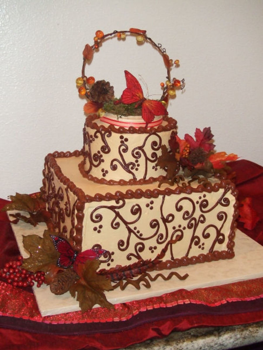 Scroll Work Wedding Cake - CakeCentral.com