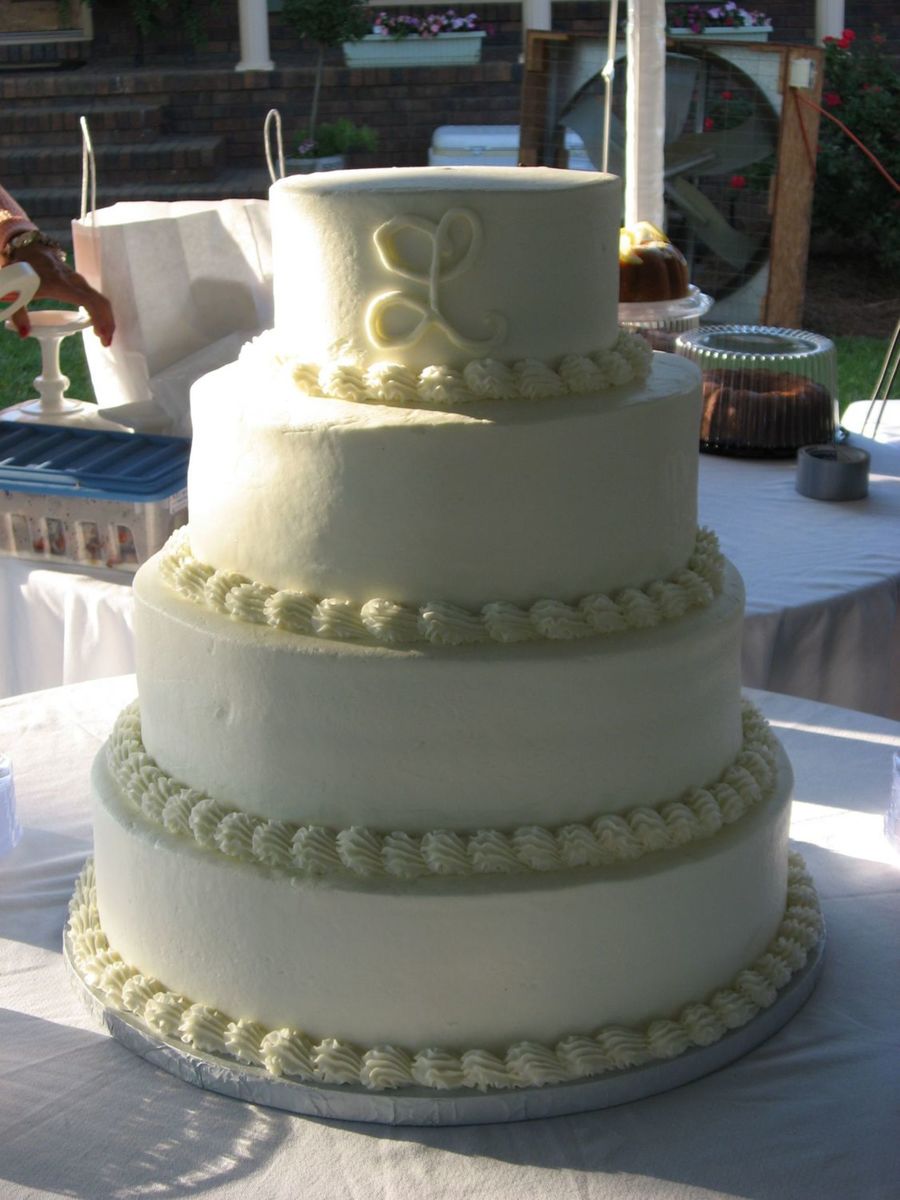 Simple With Monogram - CakeCentral.com