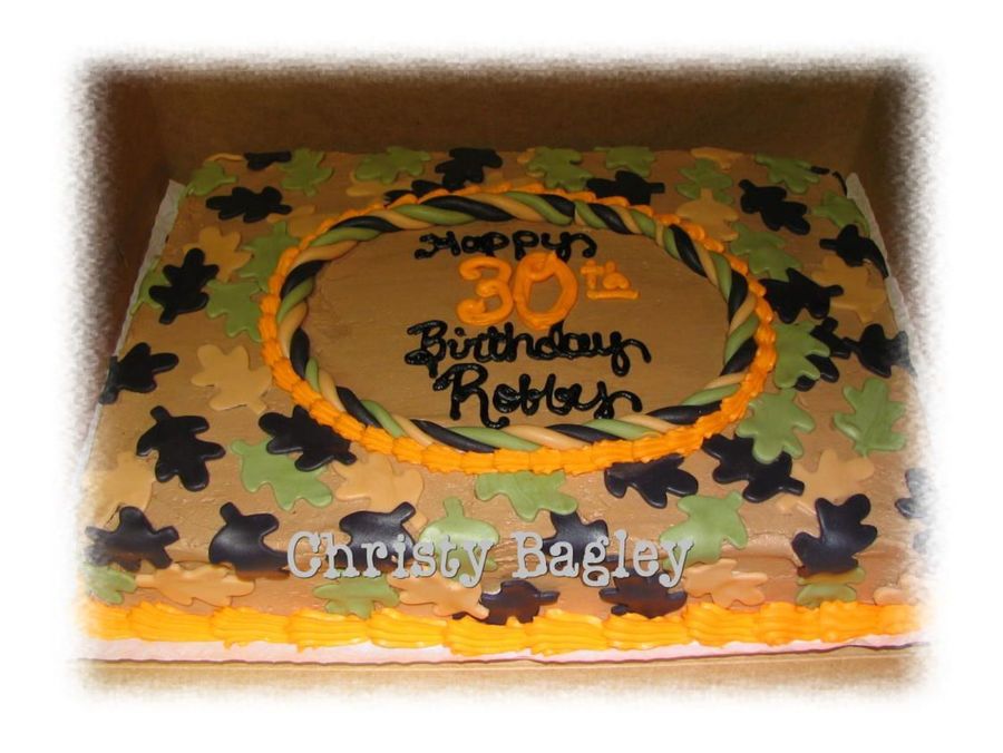 Camo Sheet Cake - CakeCentral.com