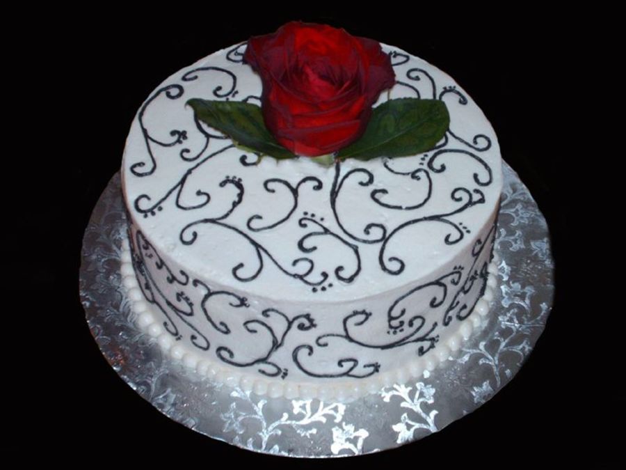 Scroll Birthday Cake - CakeCentral.com