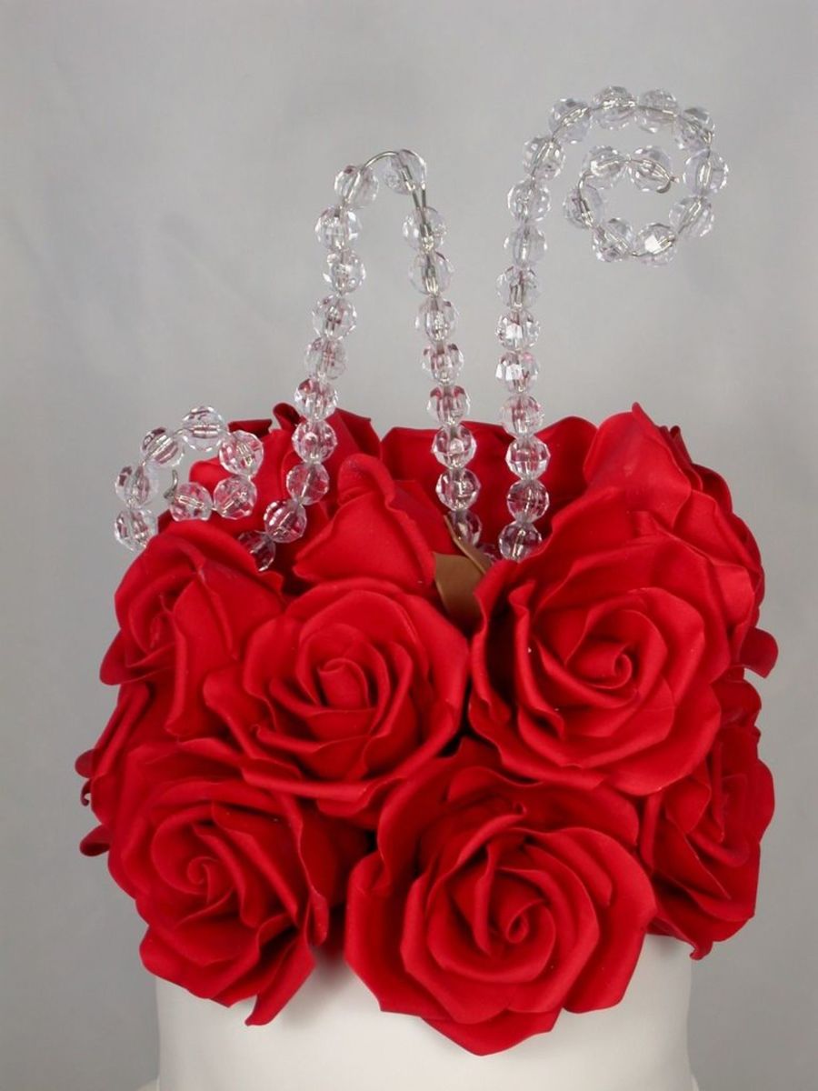 Red Roses & Crystal Monogram - CakeCentral.com
