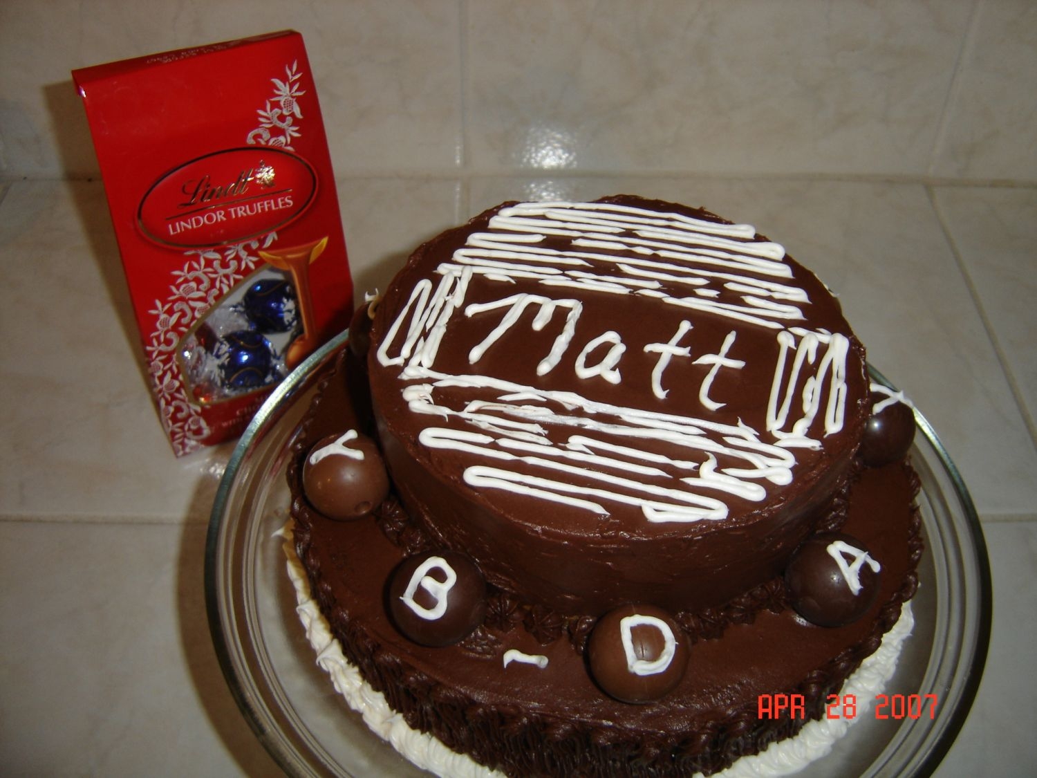 Lindor Chocolate Truffle Birthday Cake - CakeCentral.com