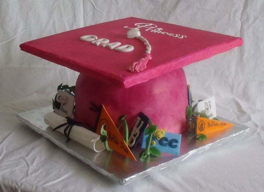 Graduation Cap With School Emblems - CakeCentral.com