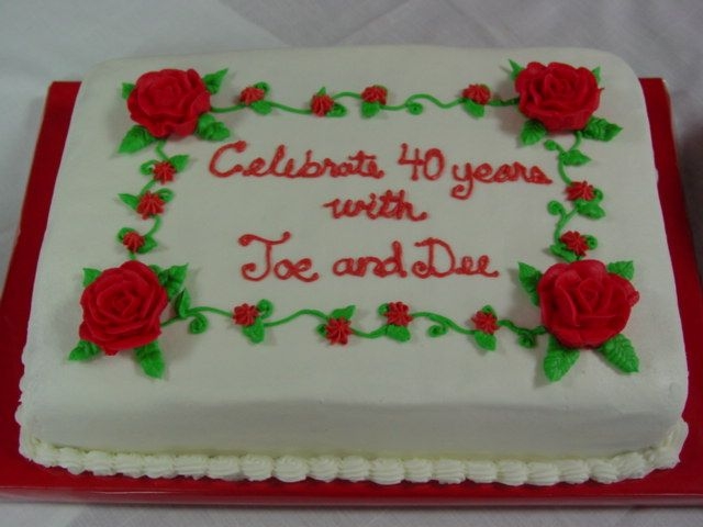 40Th Anniversary-Rose Border - CakeCentral.com