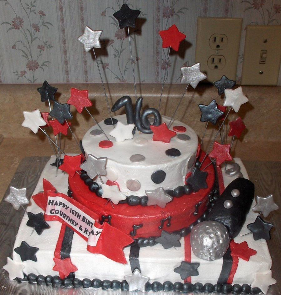 Sweet 16 Karaoke Theme Cake - CakeCentral.com