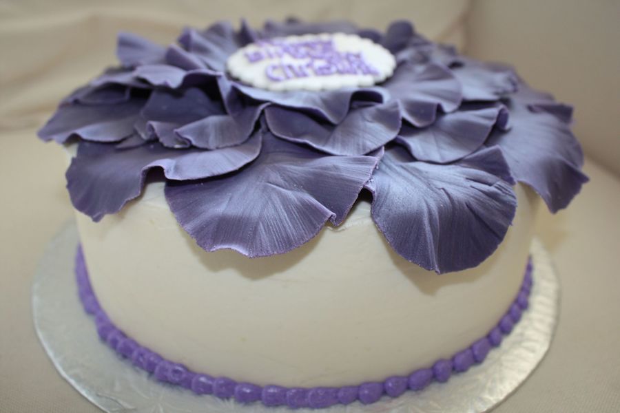 Purple Flower Birthday Cake - CakeCentral.com