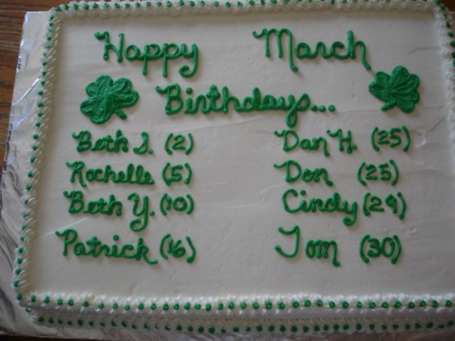 March Birthday Cake - CakeCentral.com