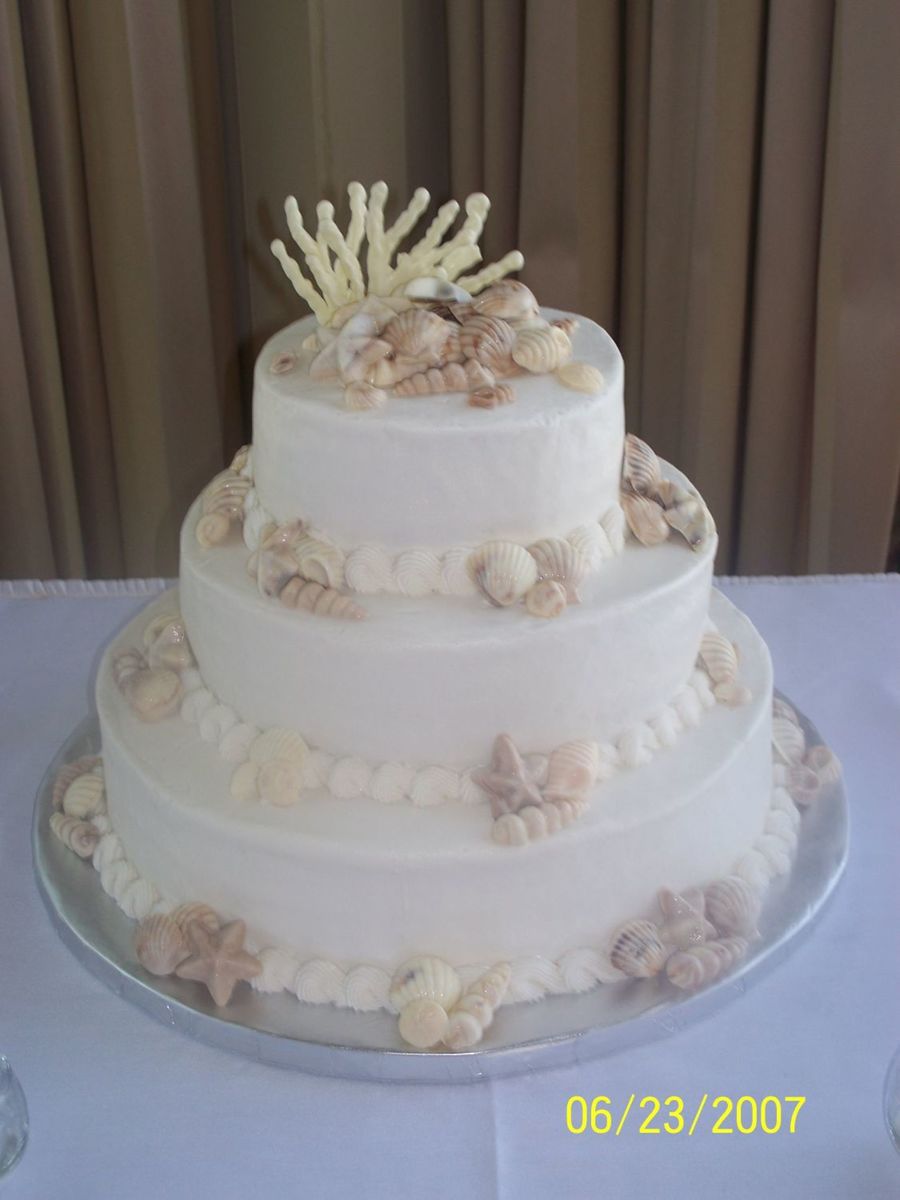 Seashell Wedding Cake - CakeCentral.com