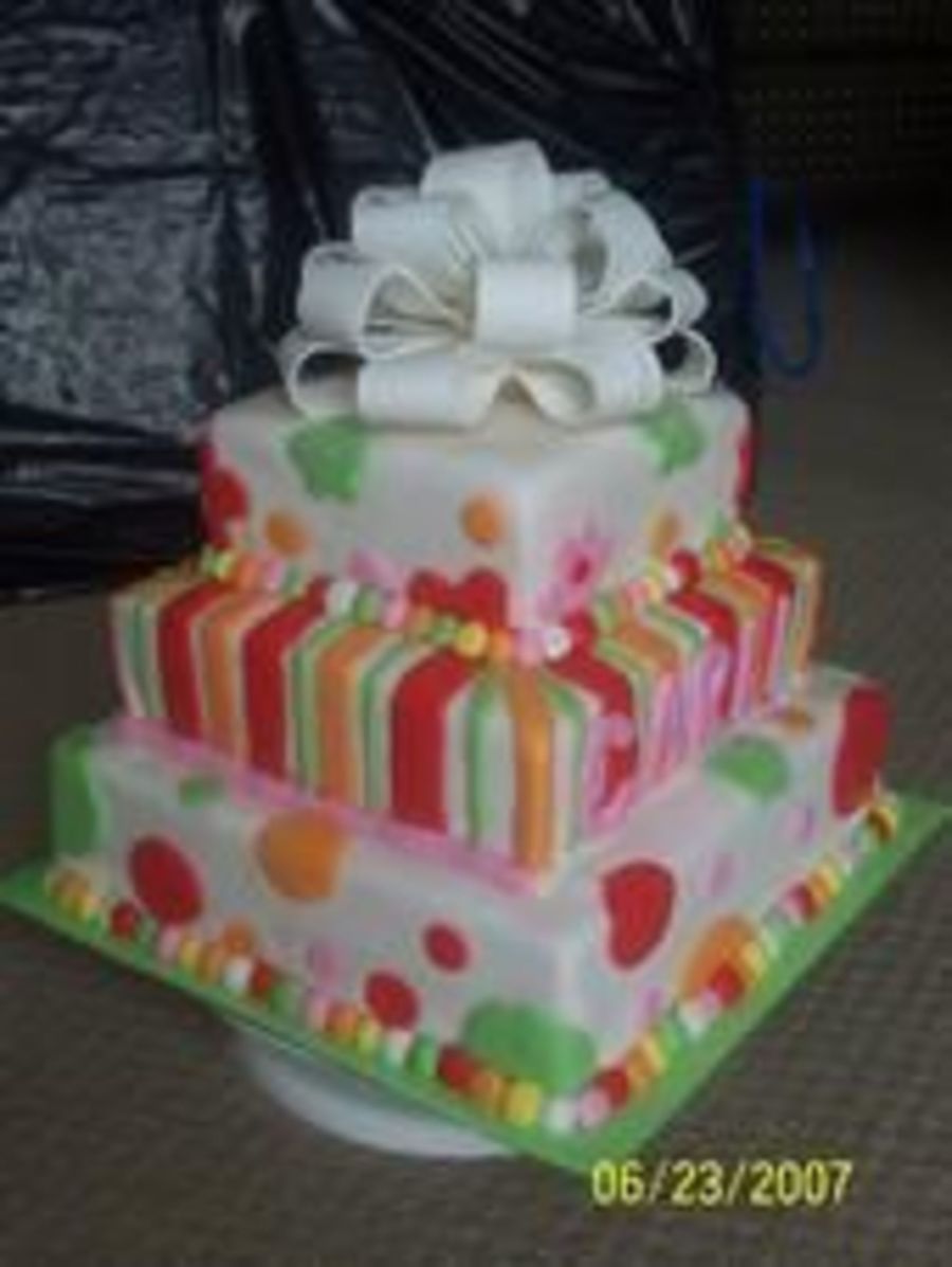 3 Tiered Square Cake - CakeCentral.com