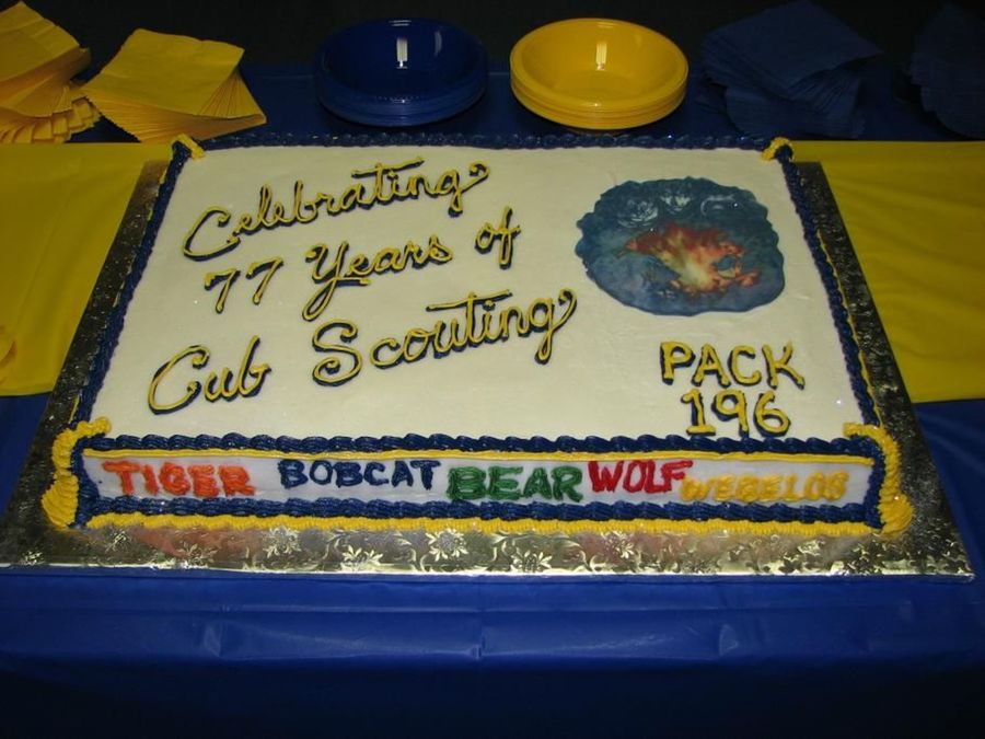 Blue & Gold Cub Scout Banquet Cake - CakeCentral.com