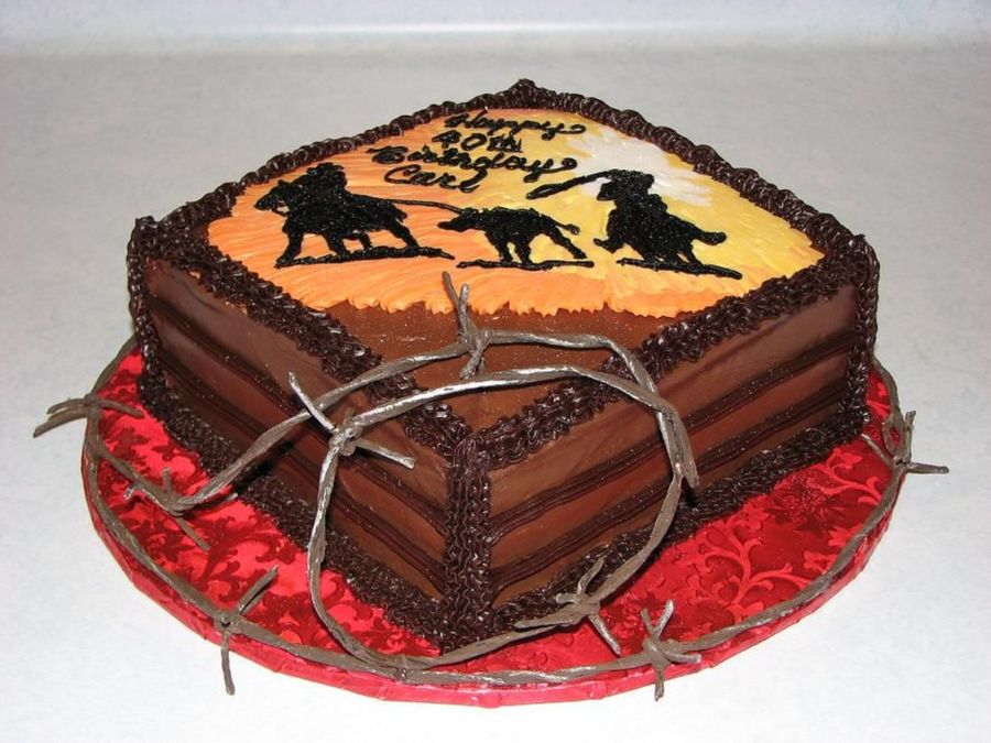 Fbct Calf Roping 40Th Bday - CakeCentral.com