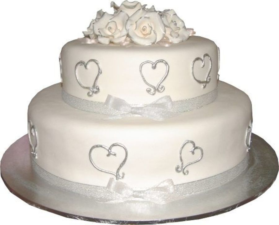 Silver Wedding Cake - CakeCentral.com
