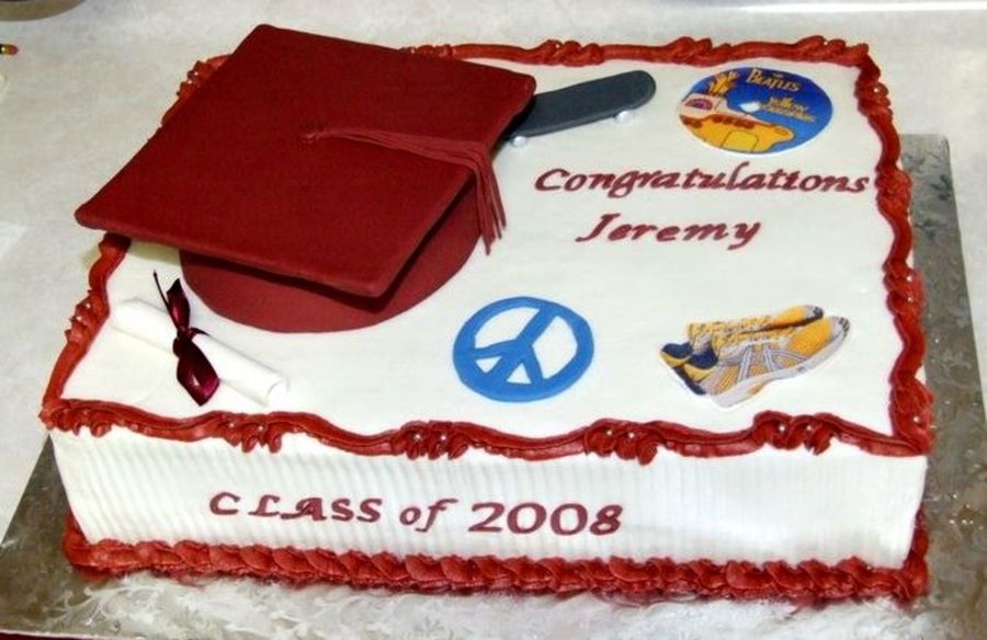 Maroon Graduation Cake - CakeCentral.com