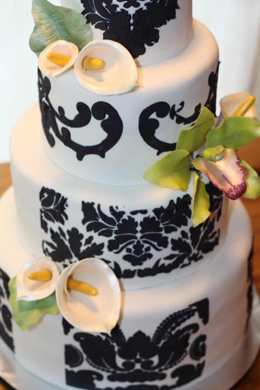 Damask Wedding Cake - CakeCentral.com