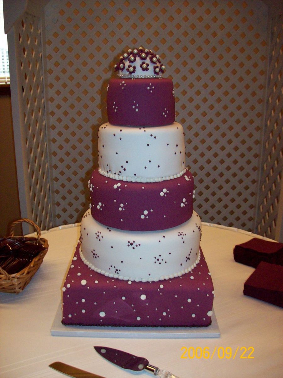Burgundy Fondant Cake - CakeCentral.com