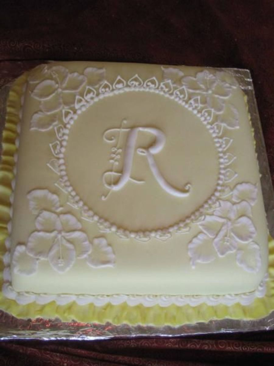Monogram Birthday Cake - CakeCentral.com