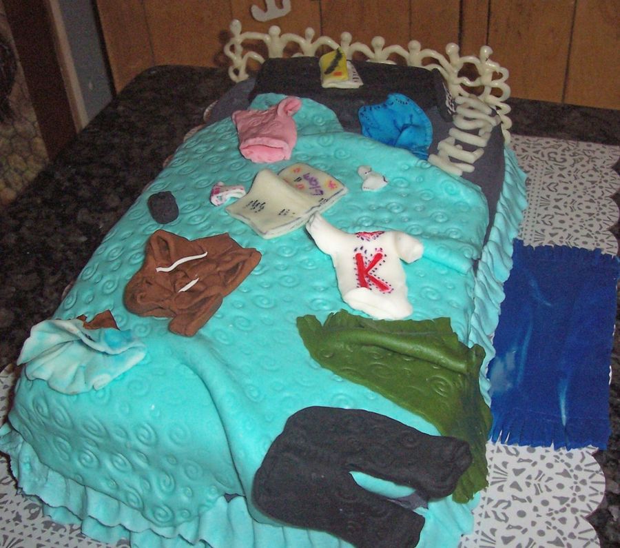 Teenager's Messy Bed - CakeCentral.com