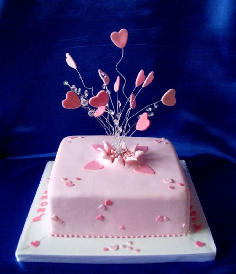 Exploding Hearts Anniversary Cake - CakeCentral.com