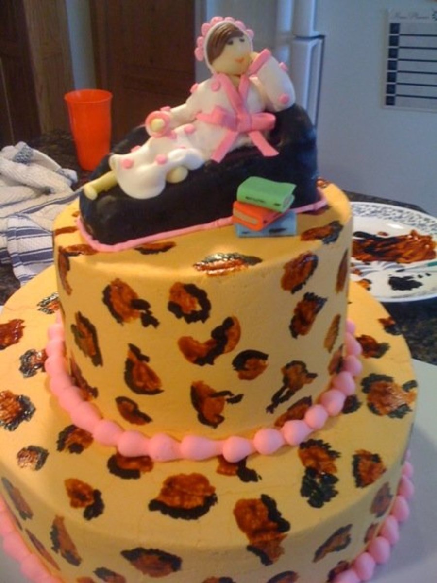 Leopard Print Diva Grad Cake - CakeCentral.com