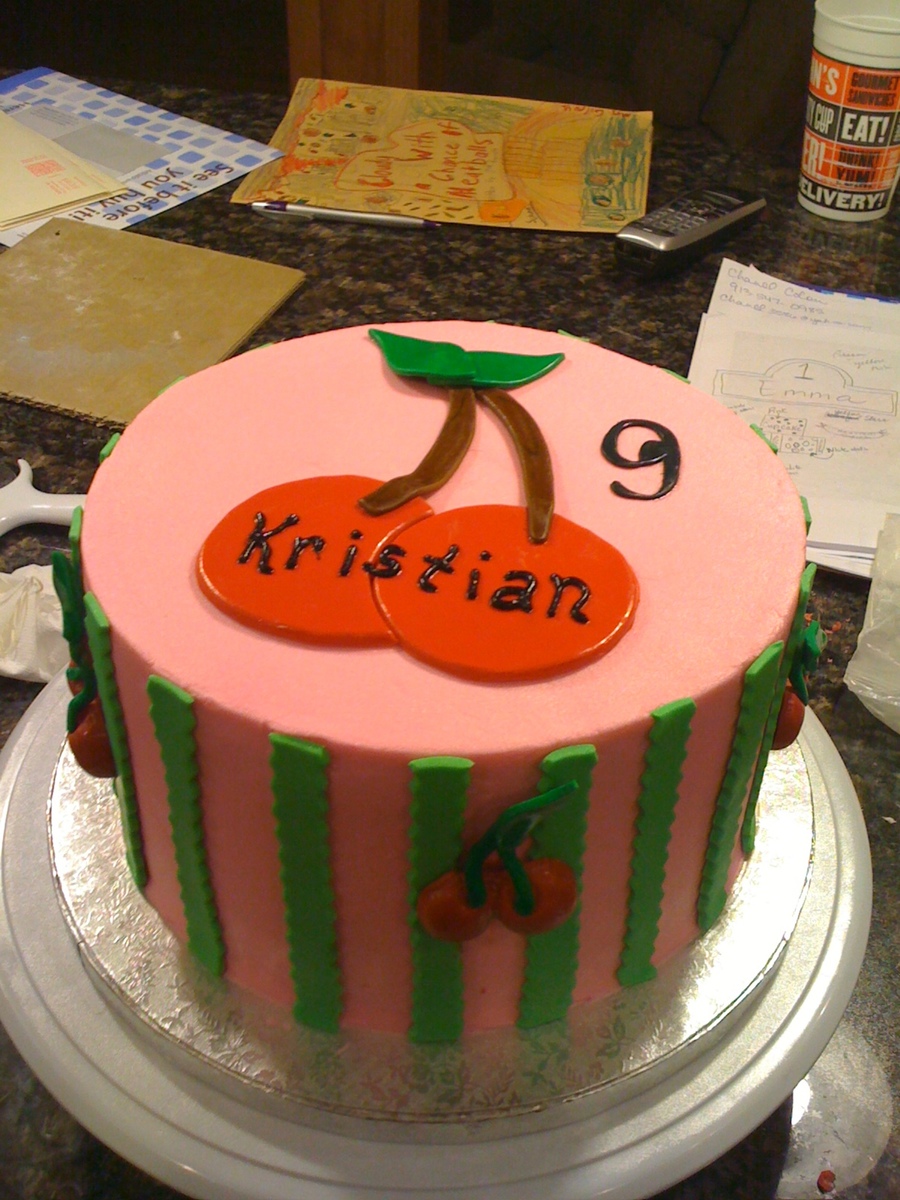 Cherry Birthday Cake - CakeCentral.com