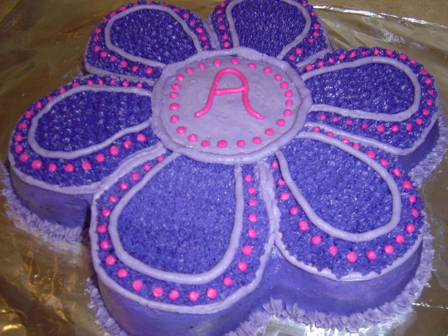 Purple Flower Cake - CakeCentral.com