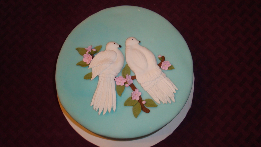 Bas Relief Birds And Cherry Blossoms - CakeCentral.com