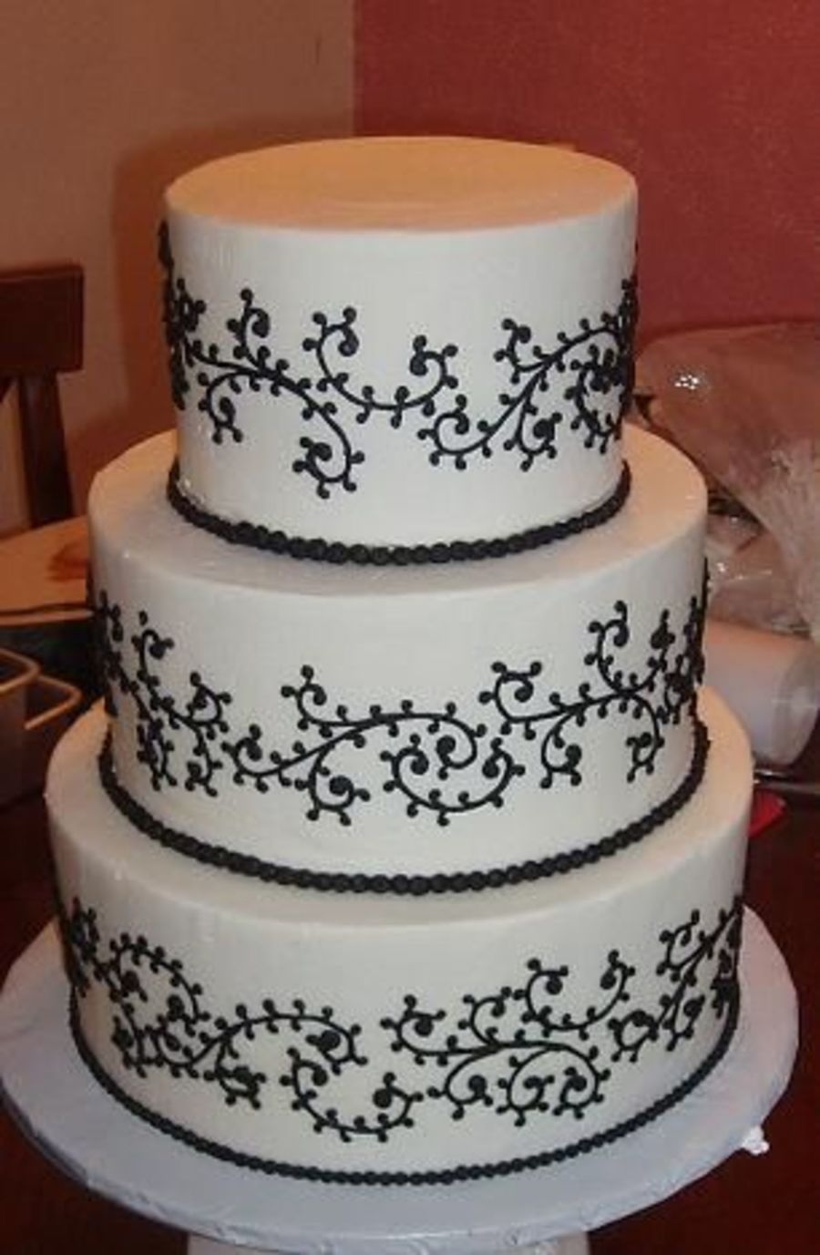 Black & White - Scrolls - CakeCentral.com