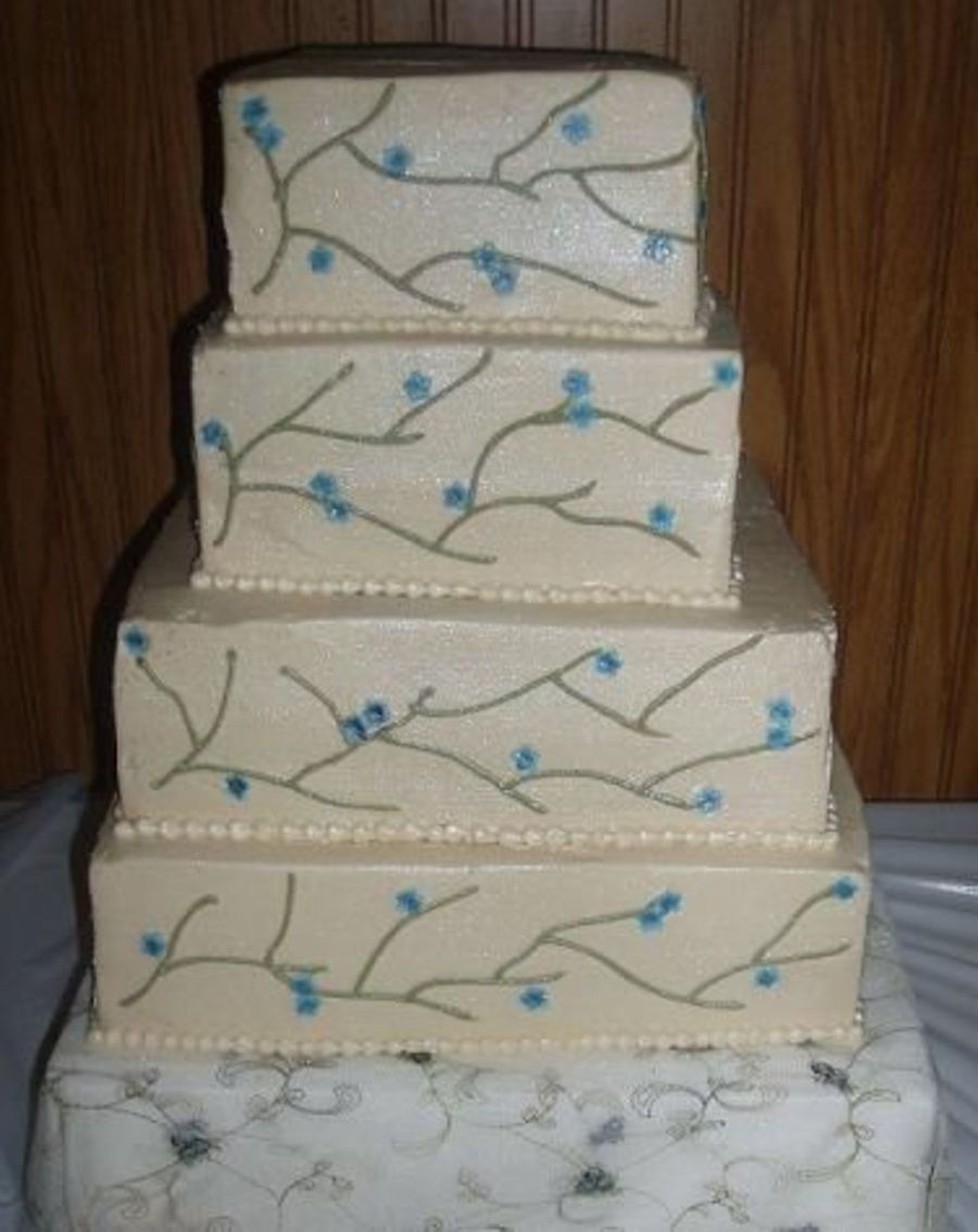 4-Layer Peanut Butter Stacked Square - CakeCentral.com