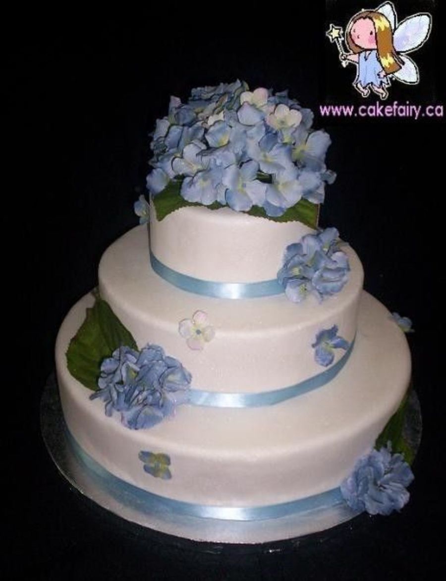 Hydrangea Wedding Cake - CakeCentral.com