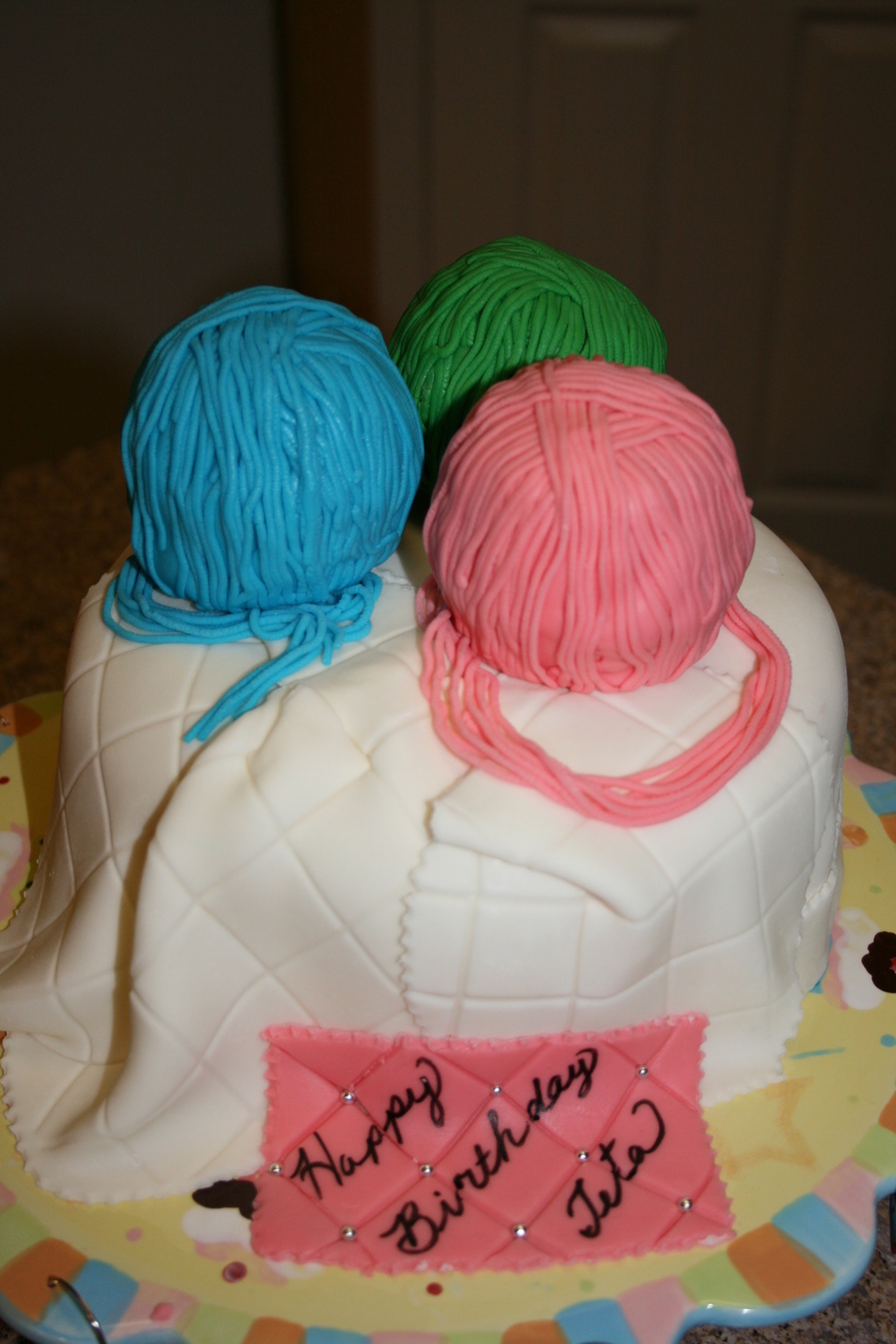 Knitting Themed Birthday Cake For My Mom. - CakeCentral.com