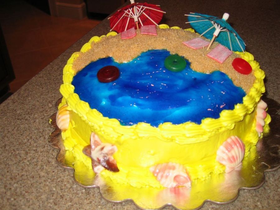 Beach Scene Birthday Cake - CakeCentral.com