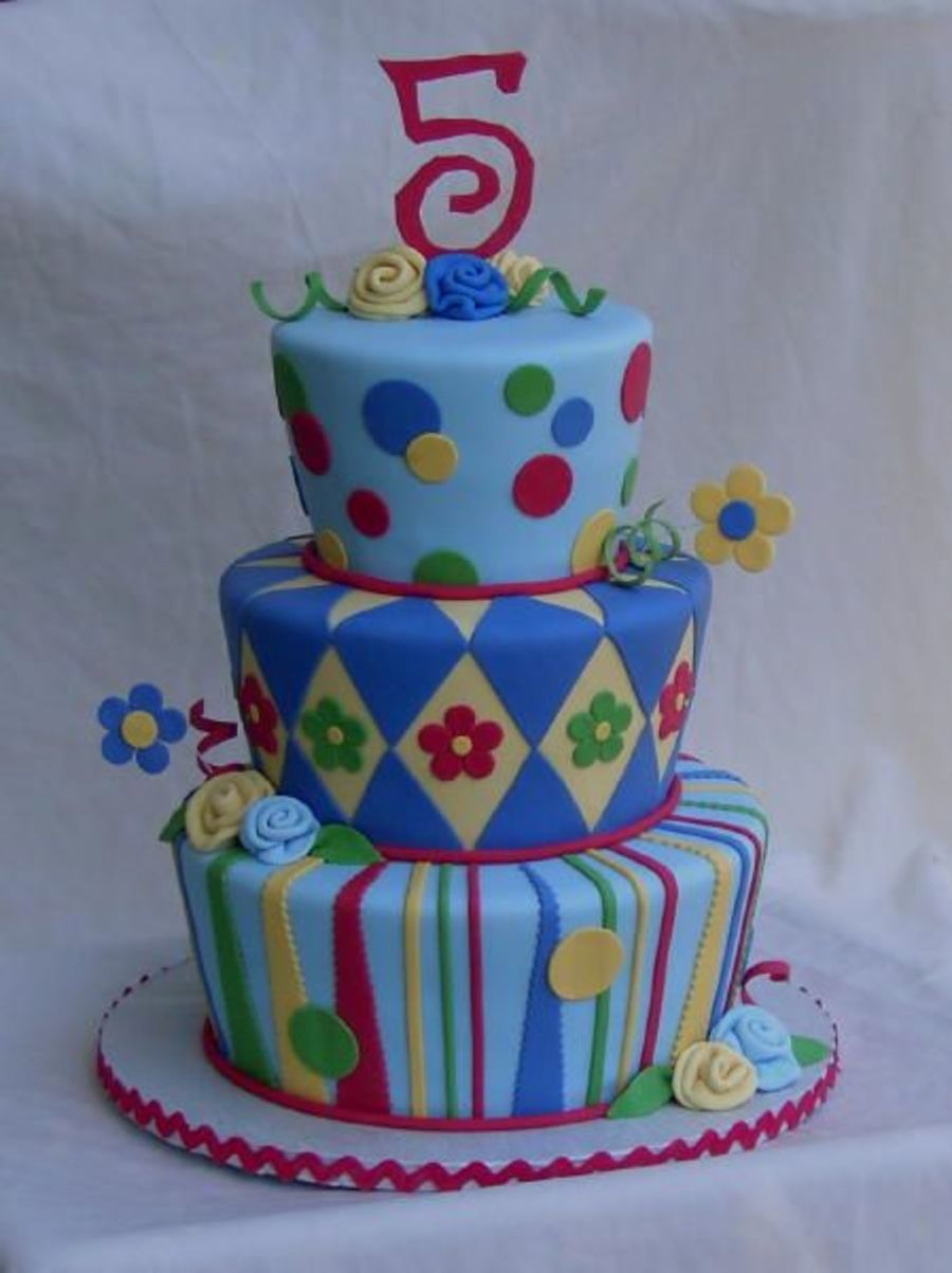 Primary Colored Whimsy - CakeCentral.com