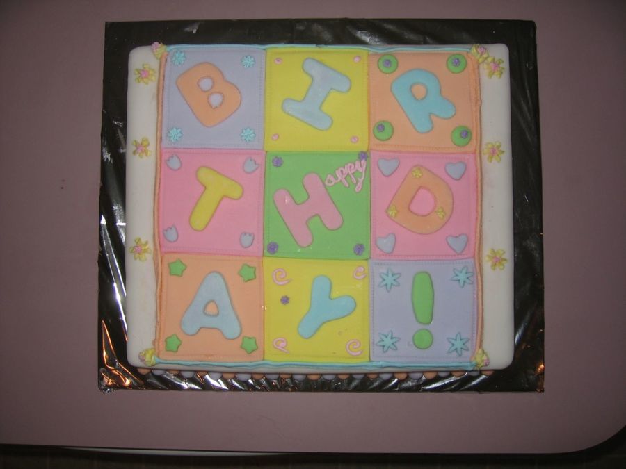 Quilt Birthday Cake. - CakeCentral.com