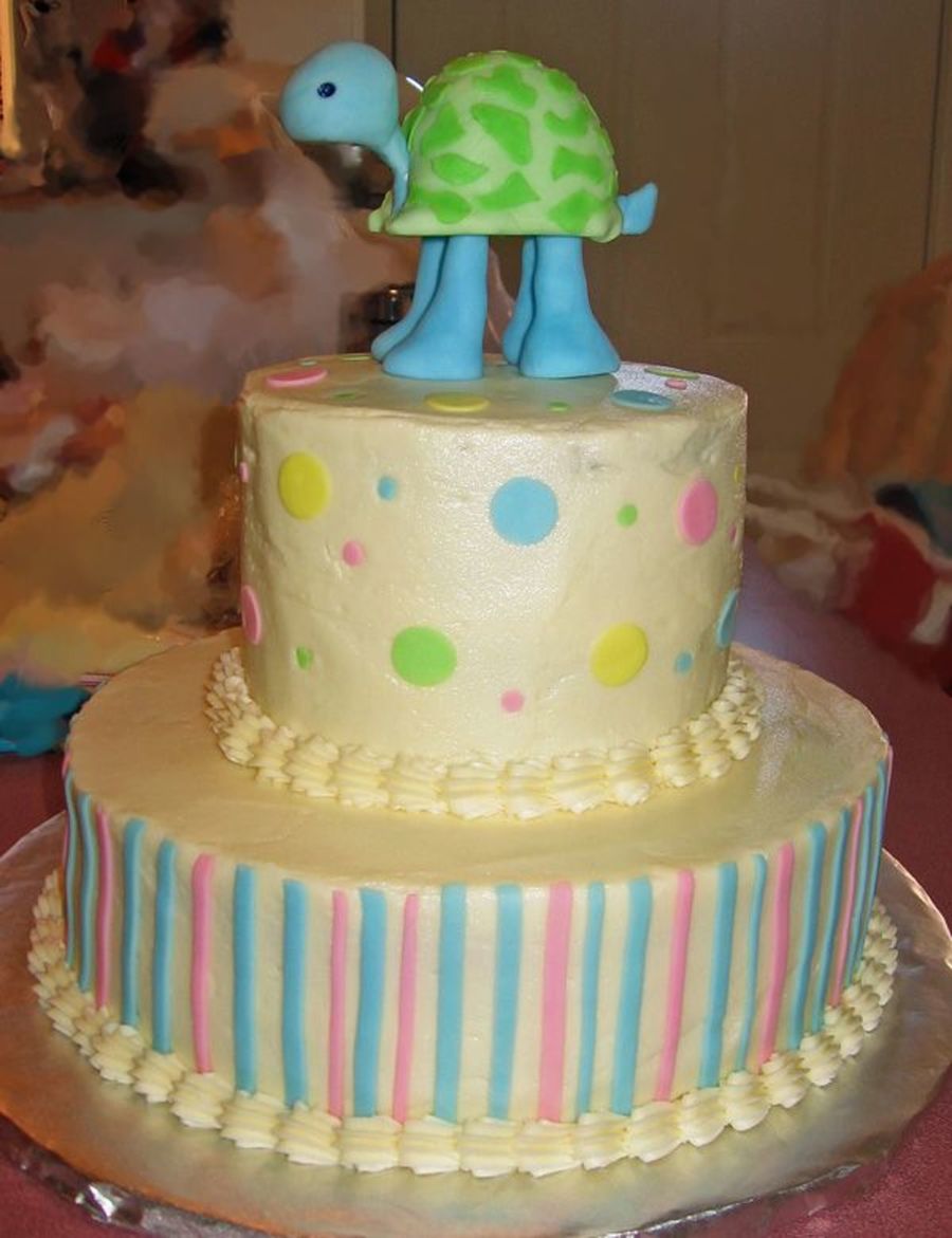 Turtle Baby Shower Cake - CakeCentral.com