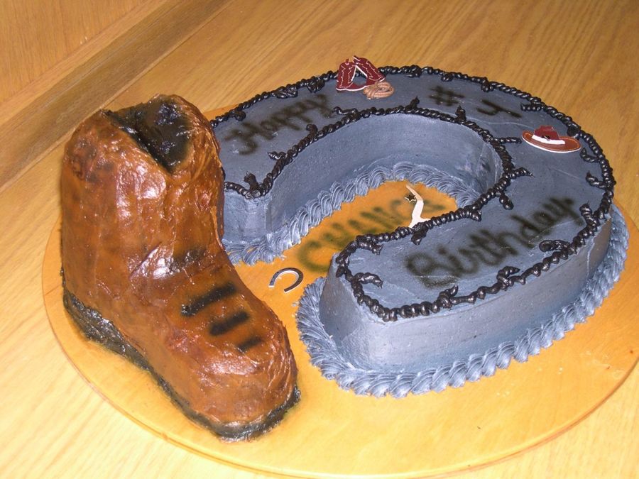 Birthday, Cowboy, Boot, Western - CakeCentral.com