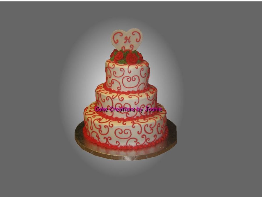 Red Scrolls - CakeCentral.com