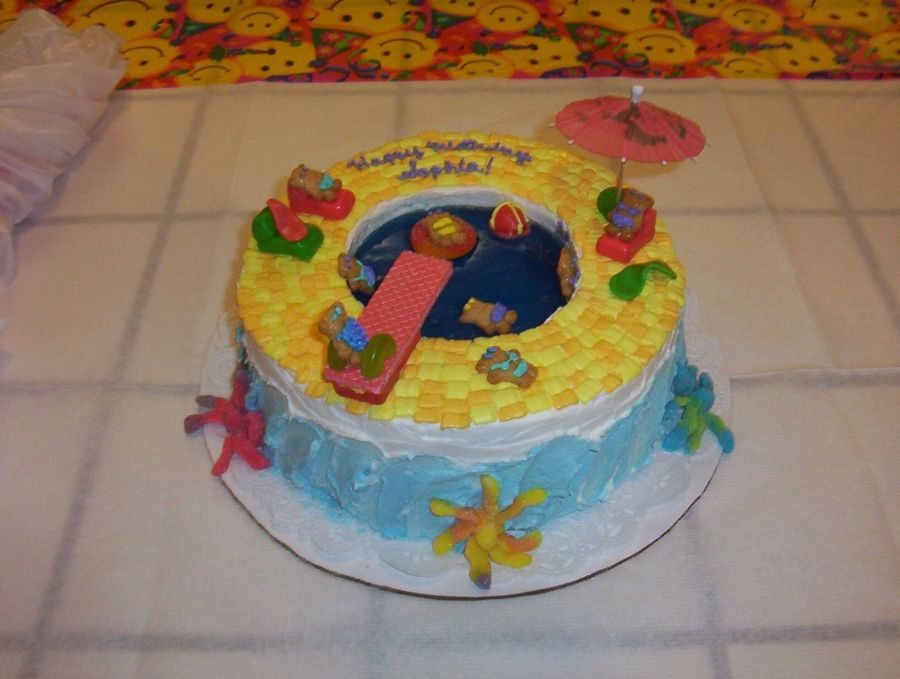 Swimming Pool Birthday Cake - CakeCentral.com