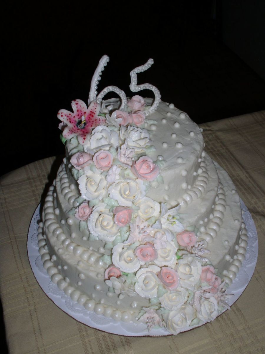 65Th Anniversary Cake - CakeCentral.com