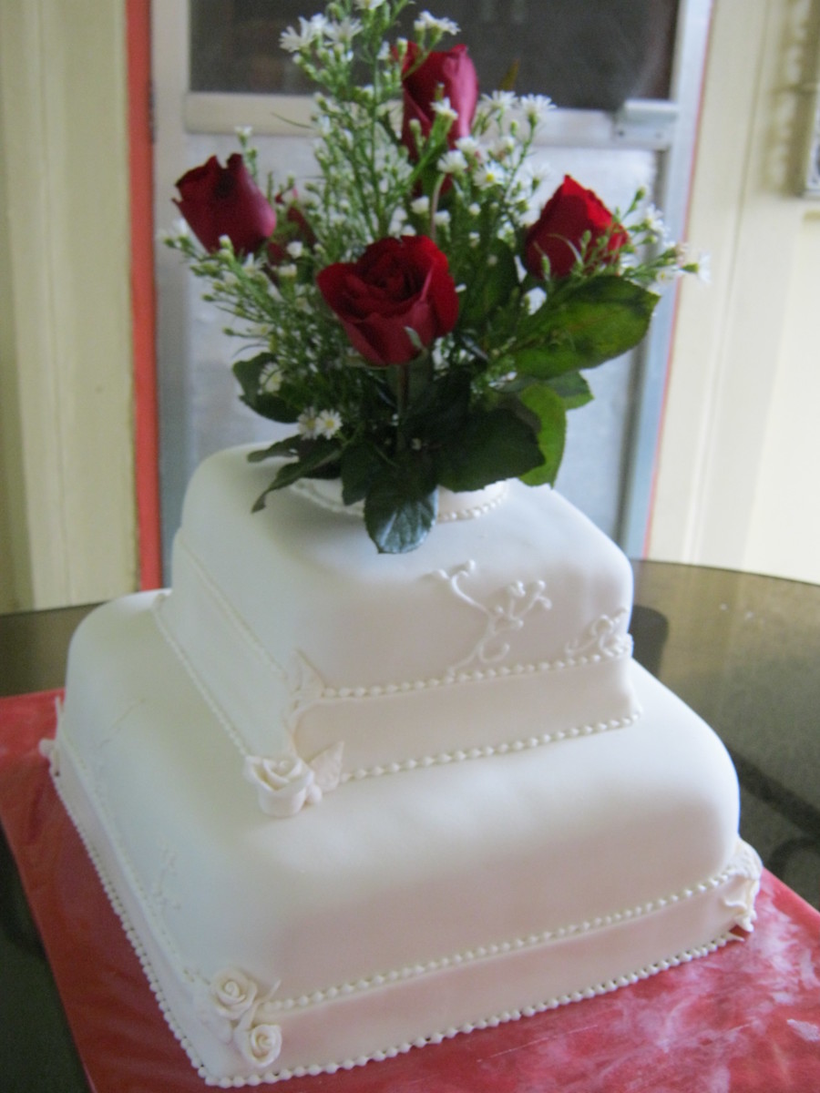 Simple Traditional Wedding Cake - CakeCentral.com