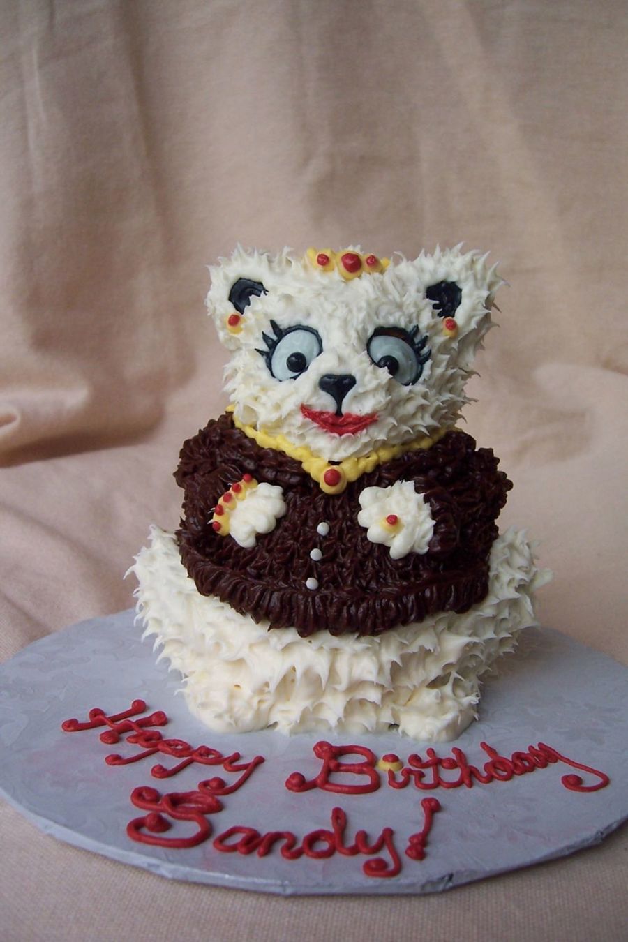 Jeweled Bear With Mink Coat - CakeCentral.com