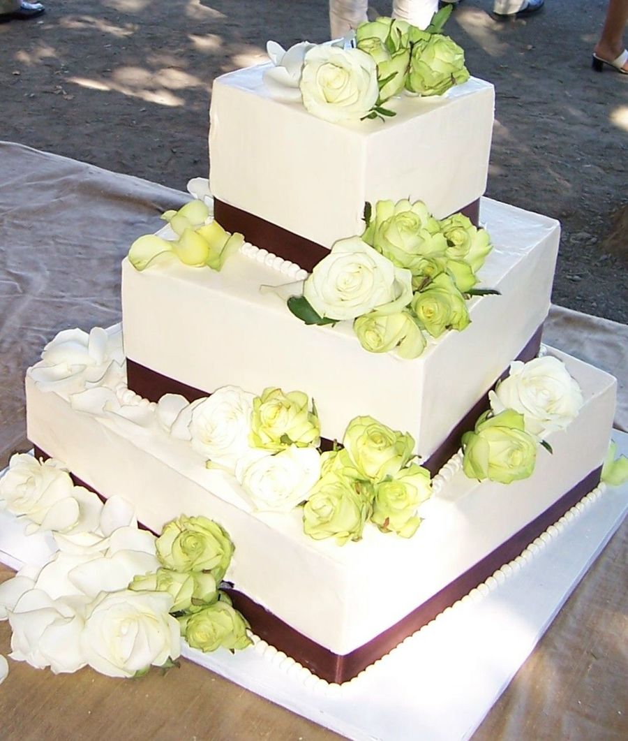 Novato Square Wedding Cake - CakeCentral.com