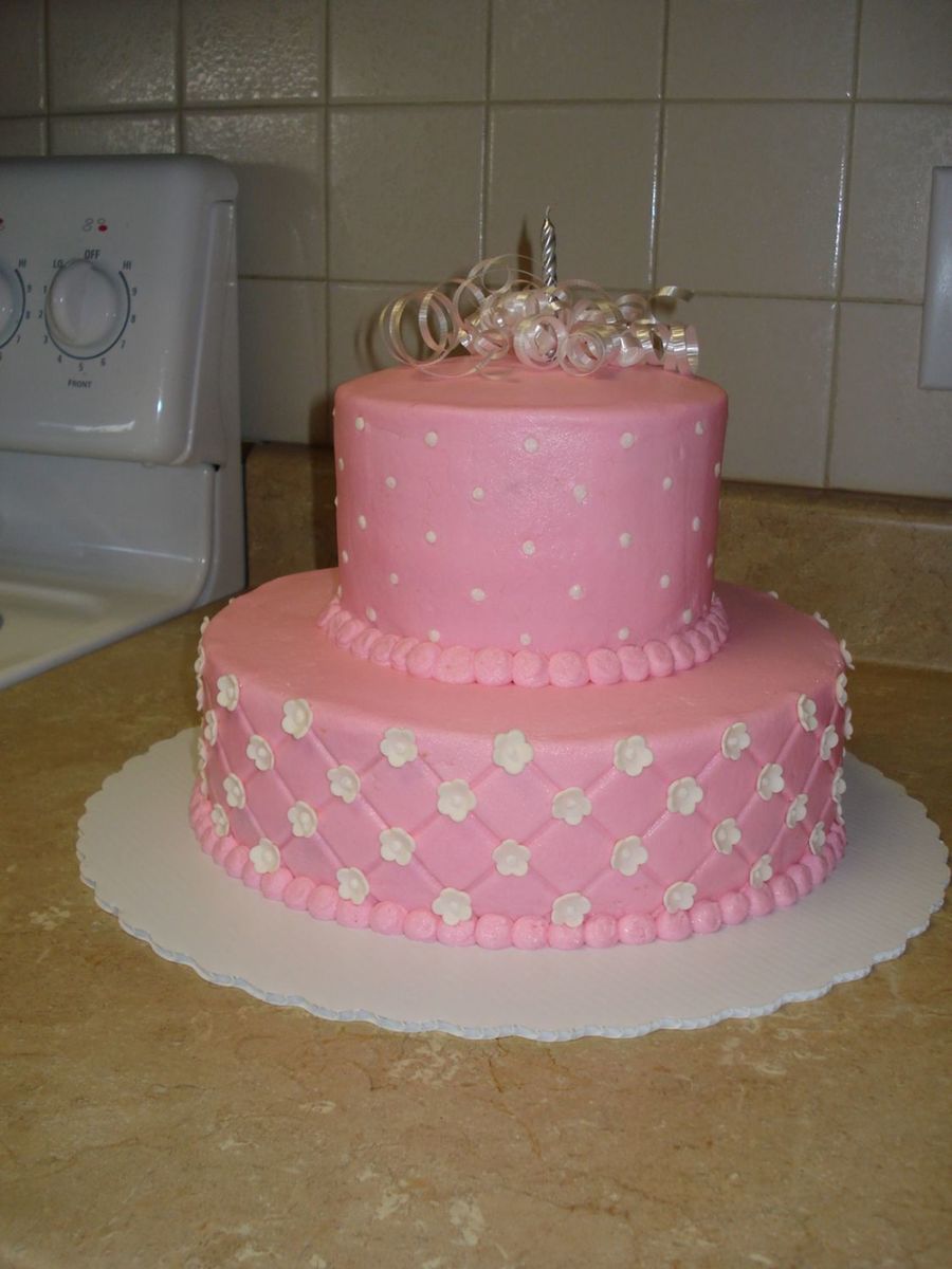 Pink Tiered Birthday Cake - CakeCentral.com