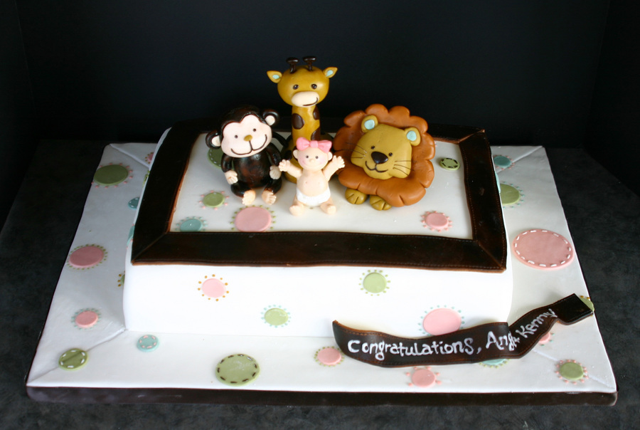 Jungle Animal Baby Shower Cake - CakeCentral.com
