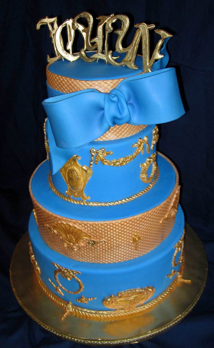 Royal Blue And Gold - CakeCentral.com