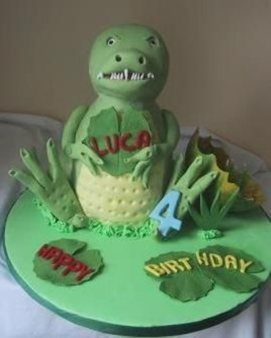 Baby Rex Dino Cake - CakeCentral.com