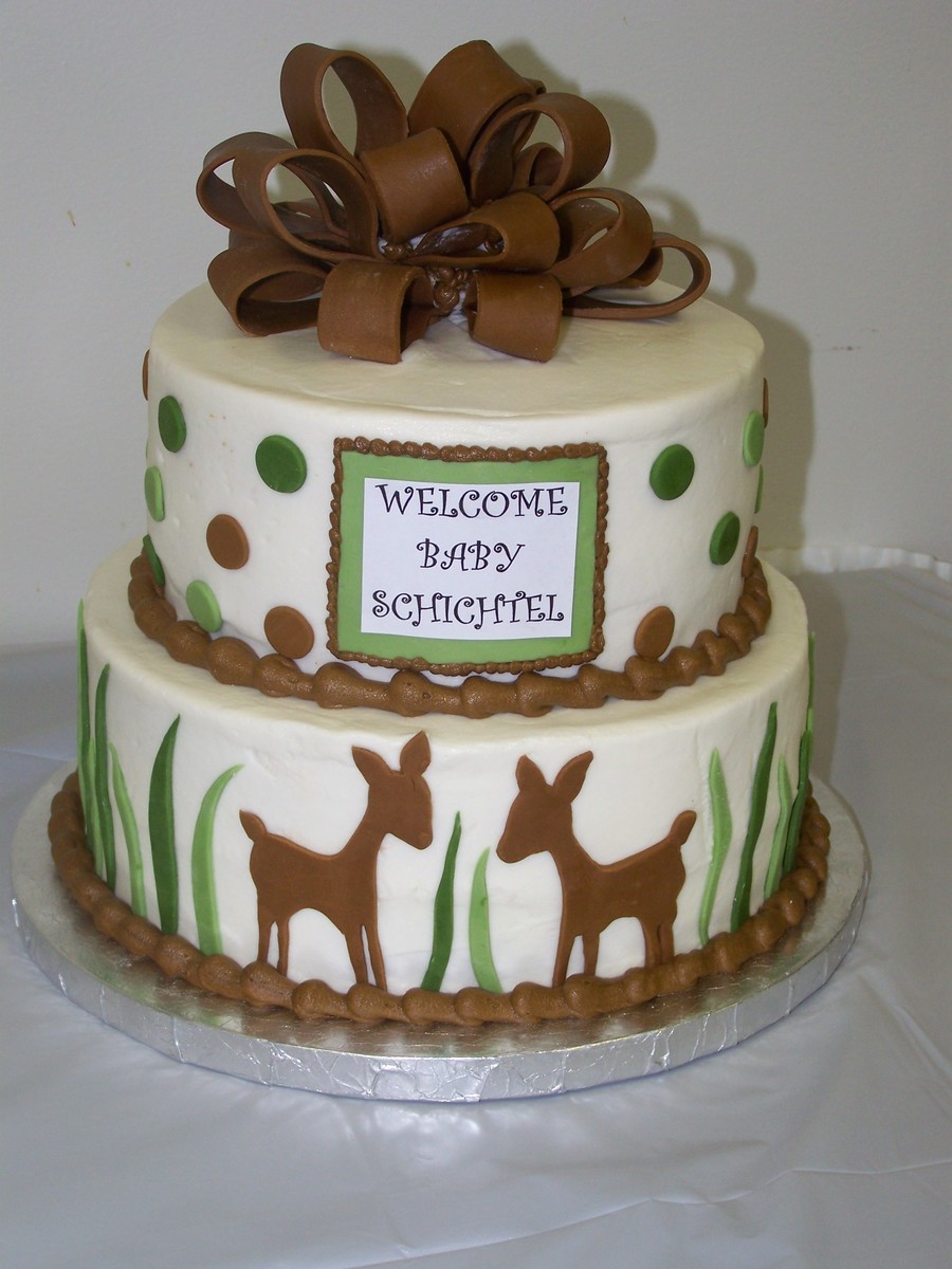 Fawn Baby Shower Cake - CakeCentral.com