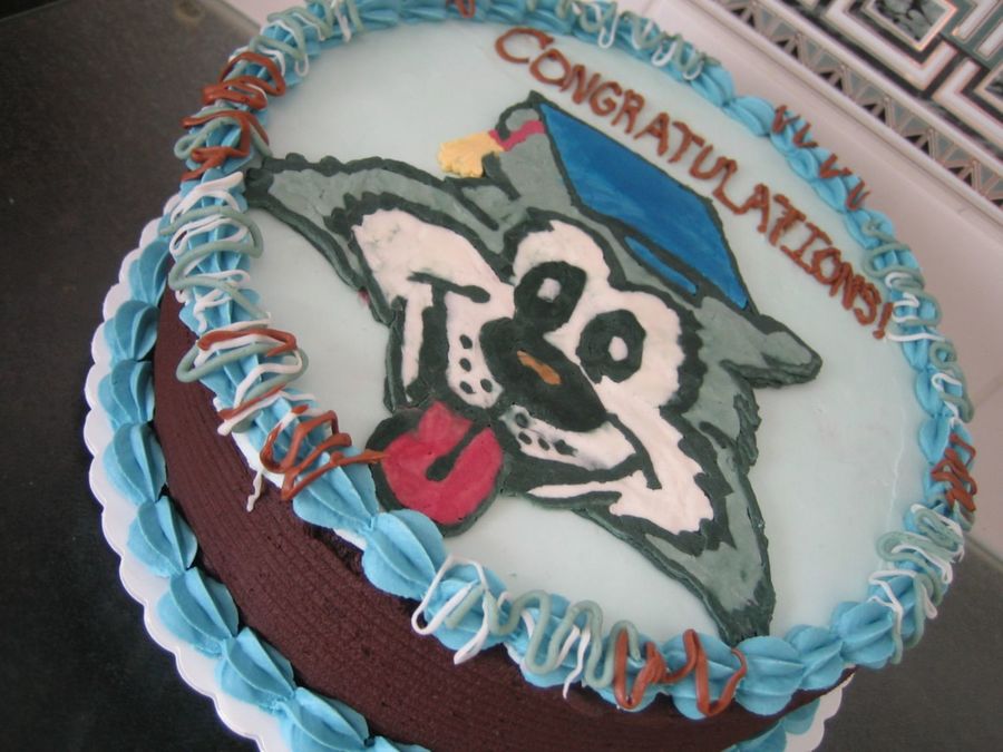 Husky Grad Cake - CakeCentral.com