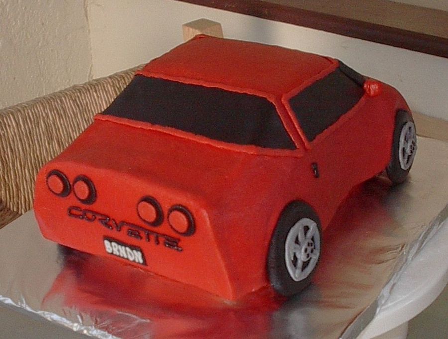 Red Corvette - Back View - CakeCentral.com